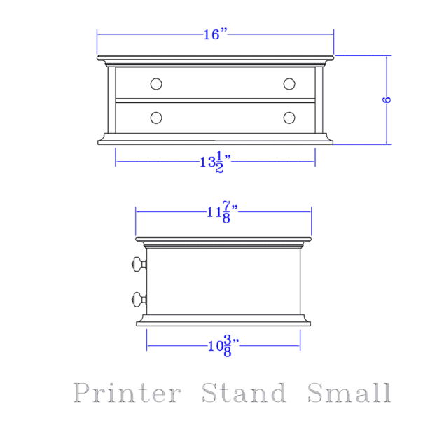 2 Drawer Printer Stand & Paper Cabinet | Sunrise Woodwork