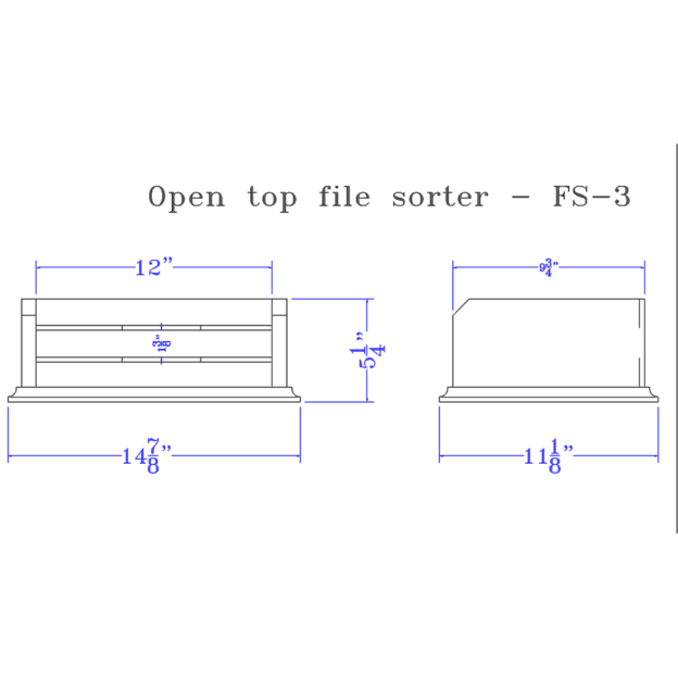 Desktop File Rack & Sorter with Open Top | Sunrise Woodwork