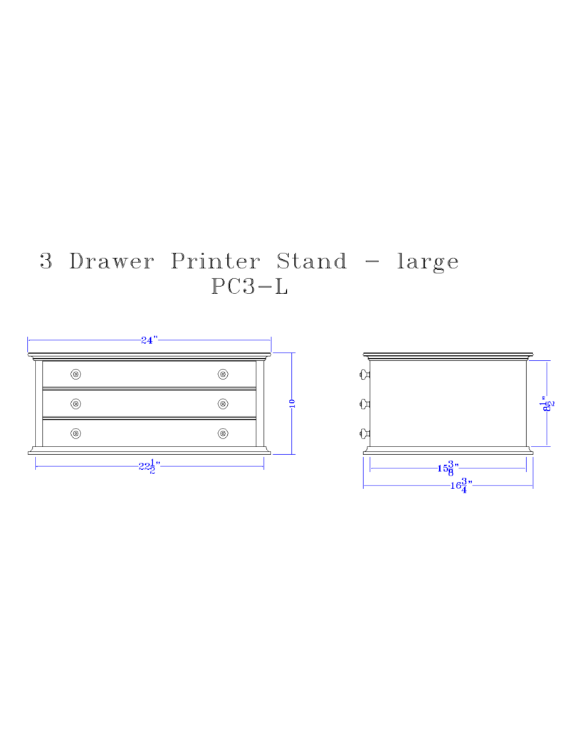3 Drawer Printer Stand & Paper Cabinet | Sunrise Woodwork